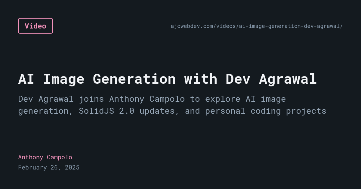 AI Image Generation with Dev Agrawal